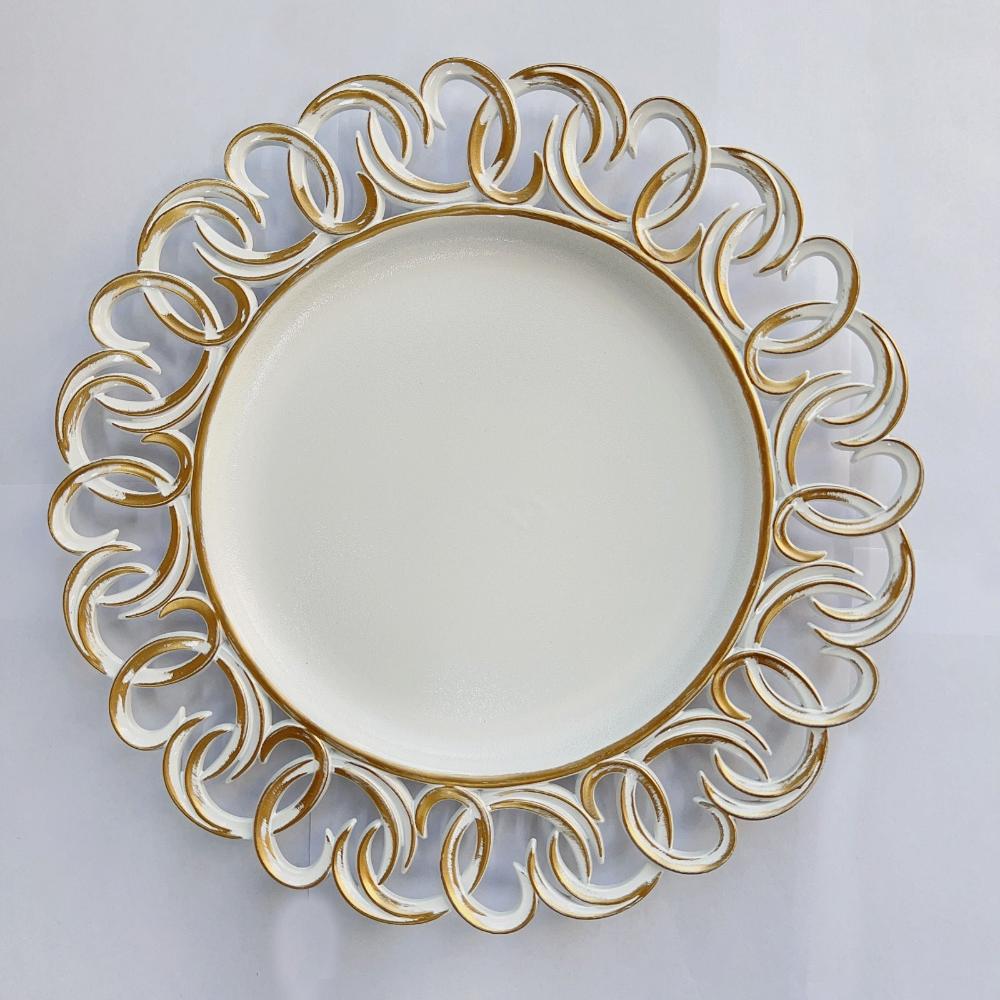 Plato Aros Plástico Retro White – Mantelería rimar